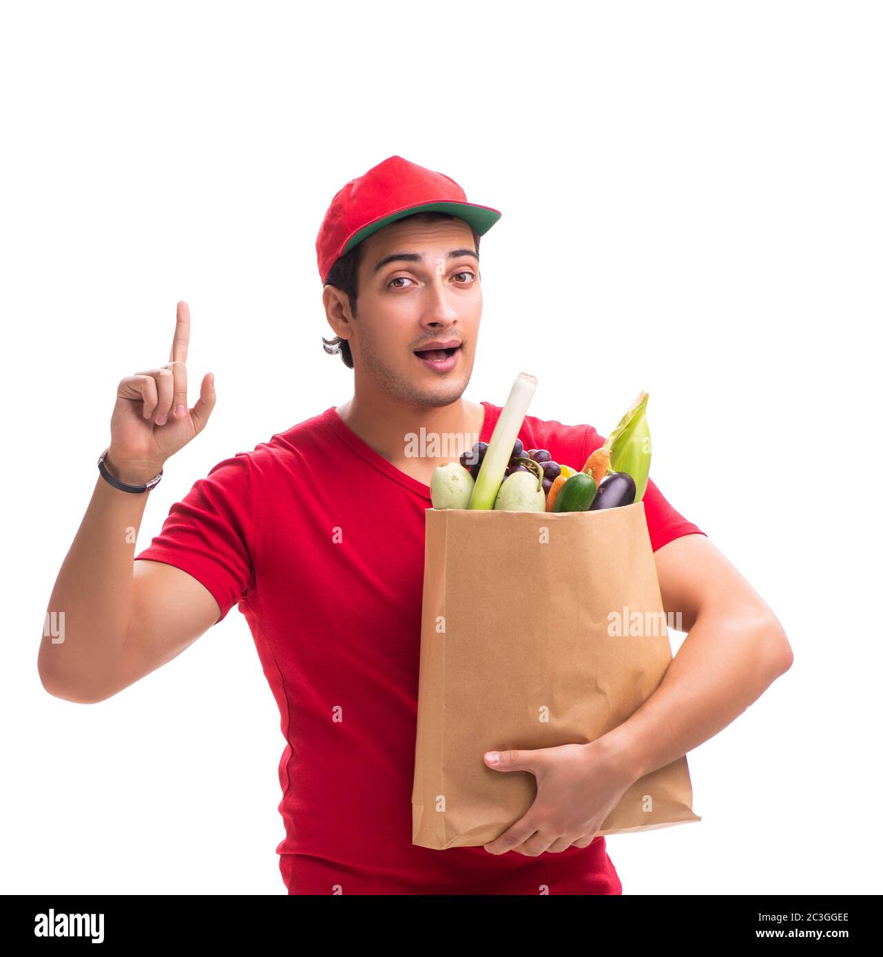 Concept of shopping delivery isolated on white background Stock Photo ...
