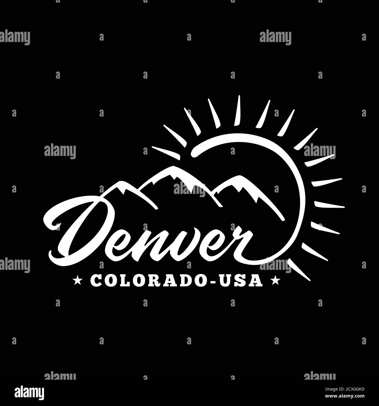 Denver. Black and white lettering design. Decorative inscription ...