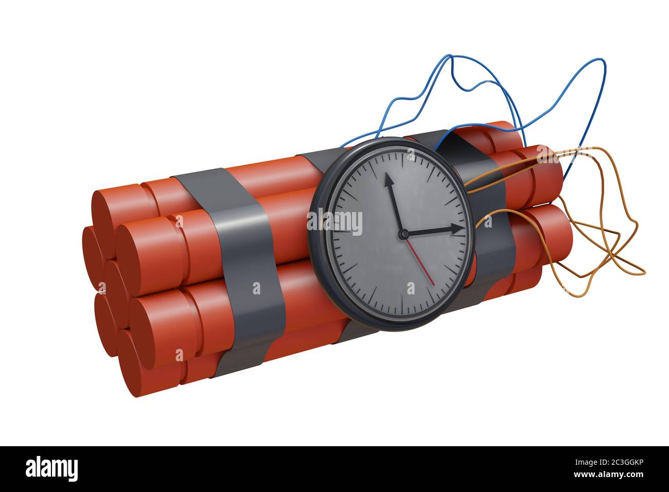 Dynamite sticks with dangerous explosives - 3d rendering Stock Photo ...