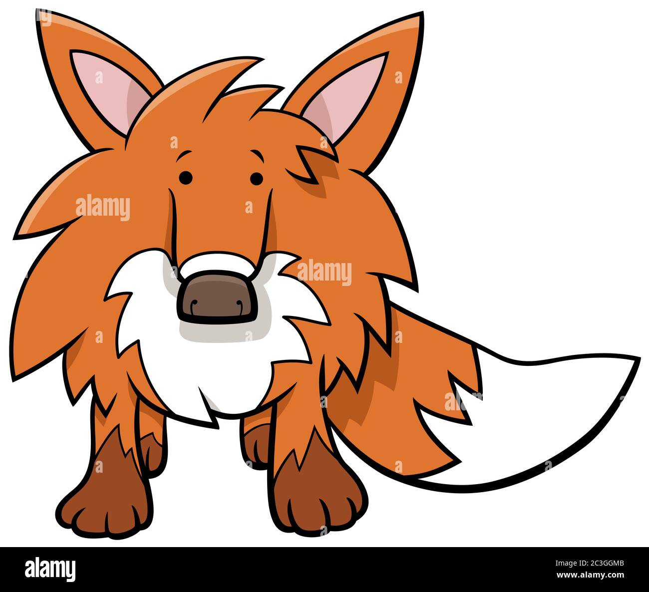 funny fox cartoon wild animal character Stock Photo - Alamy