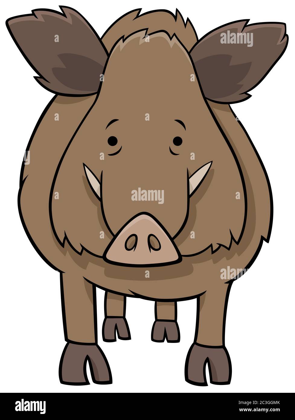 funny wild boar cartoon animal character Stock Photo - Alamy