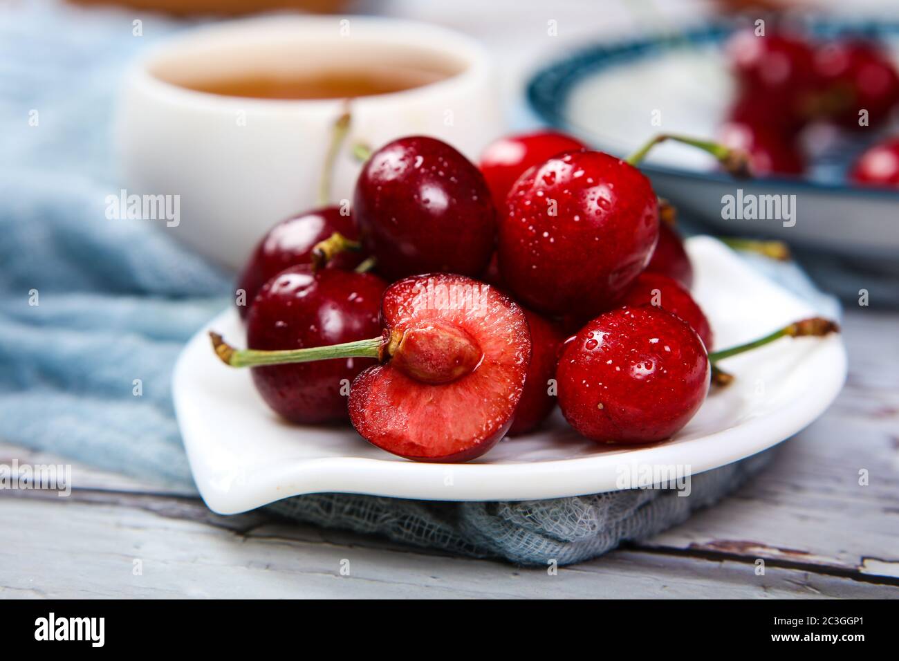 Cherry hot drinks delicious afternoon tea Stock Photo - Alamy