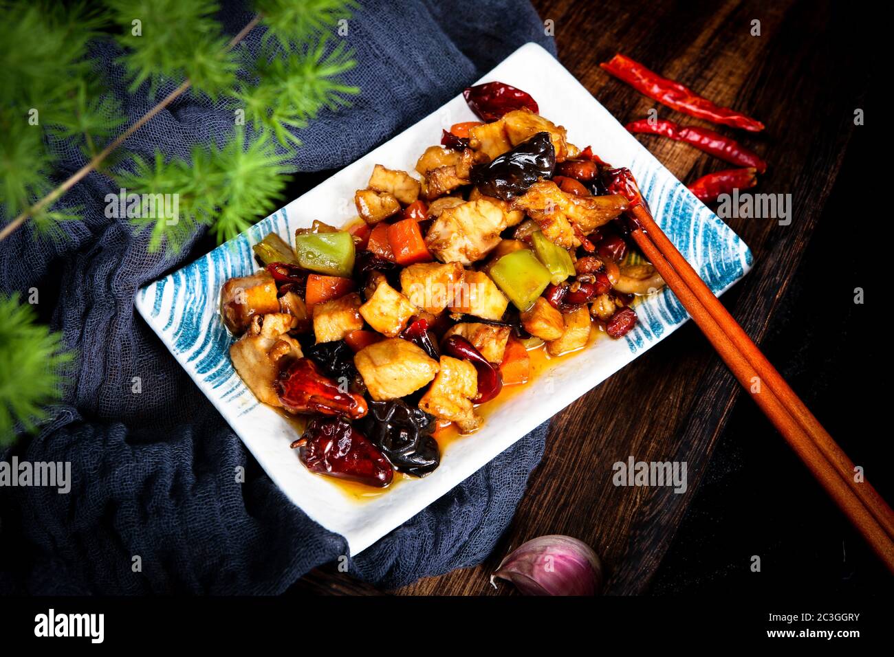 Chinese food is kung pao chicken Stock Photo - Alamy