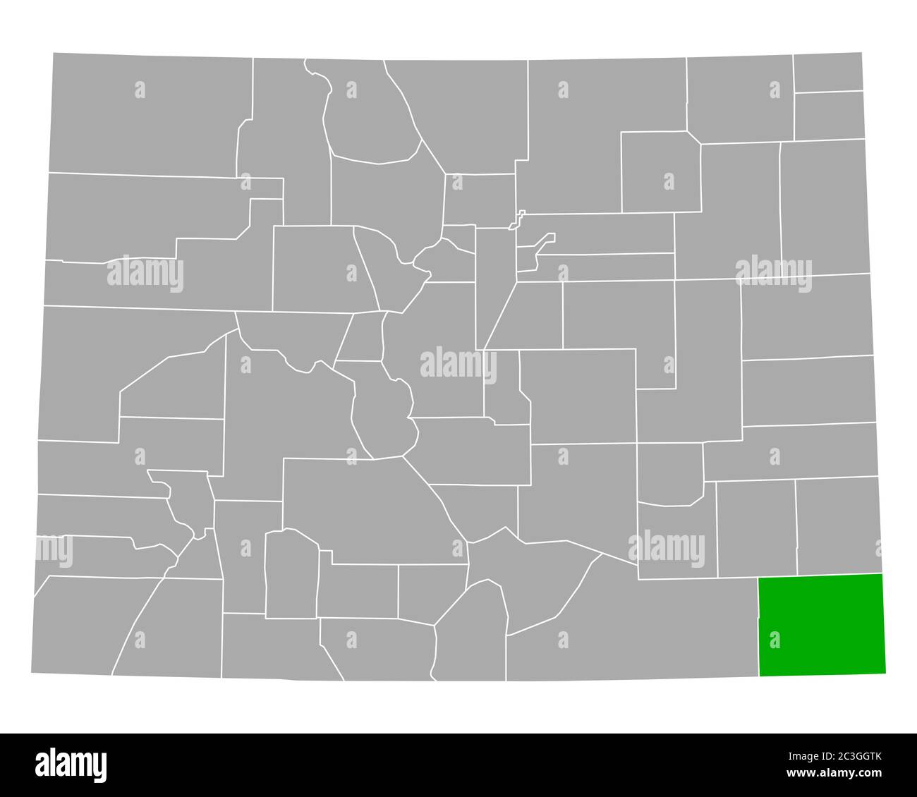 Map of Baca in Colorado Stock Photo - Alamy