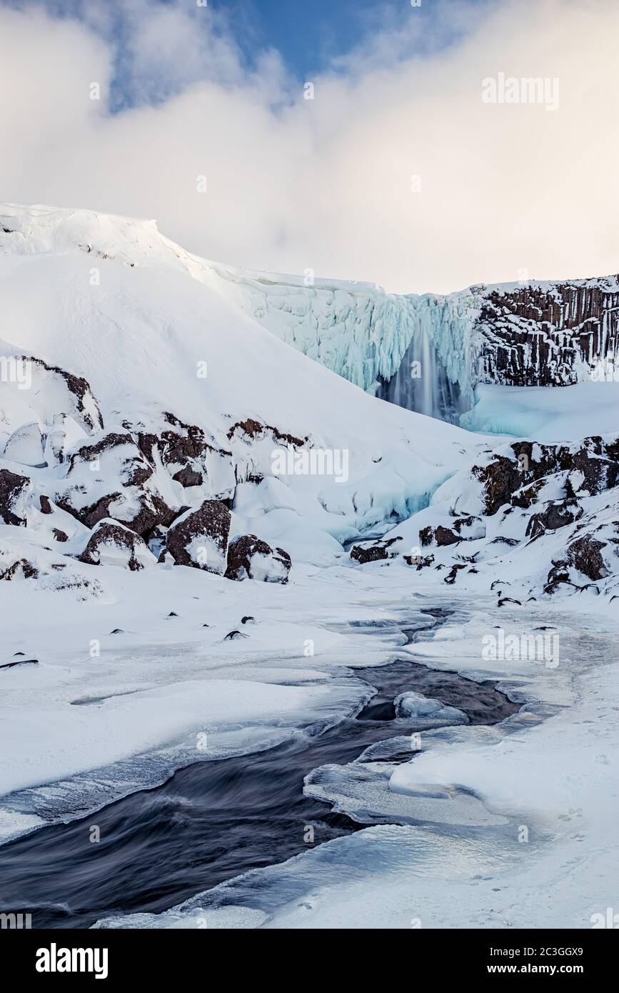 Svodufoss waterfall snaefellsnes peninsula iceland hi-res stock ...