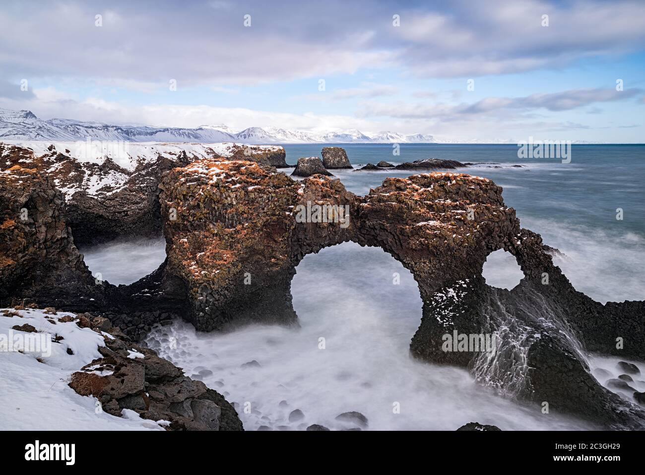 Gatklettur arch in Arnarstapi, Iceland Stock Photo - Alamy