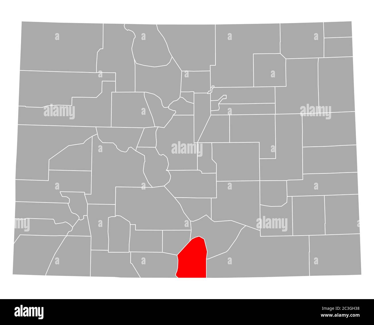 Map of Costilla in Colorado Stock Photo - Alamy