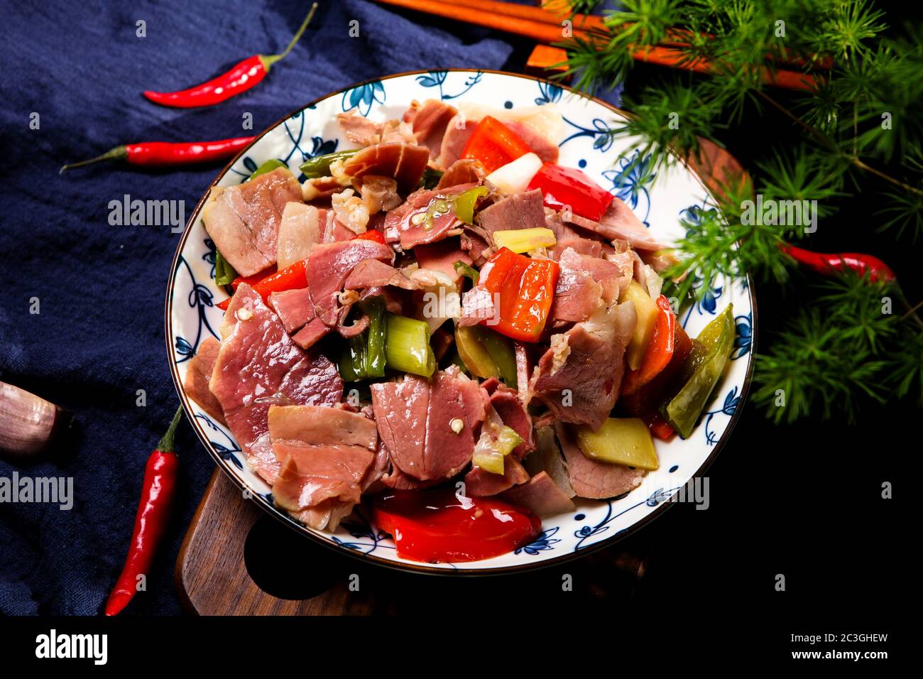 Old ham with green pepper hi-res stock photography and images - Alamy
