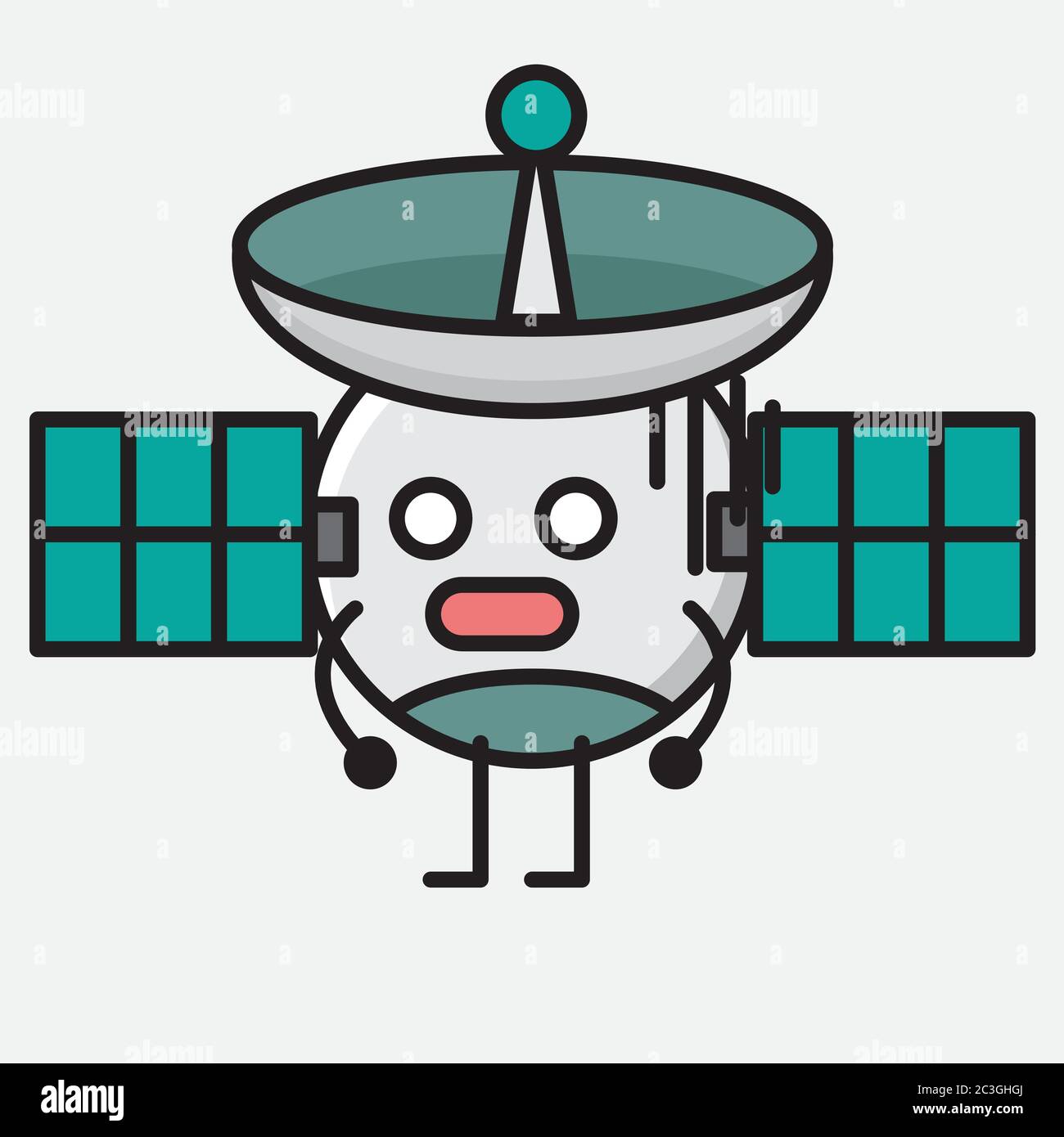 An illustration of Cute Satellite Antenna Mascot Vector Character in ...