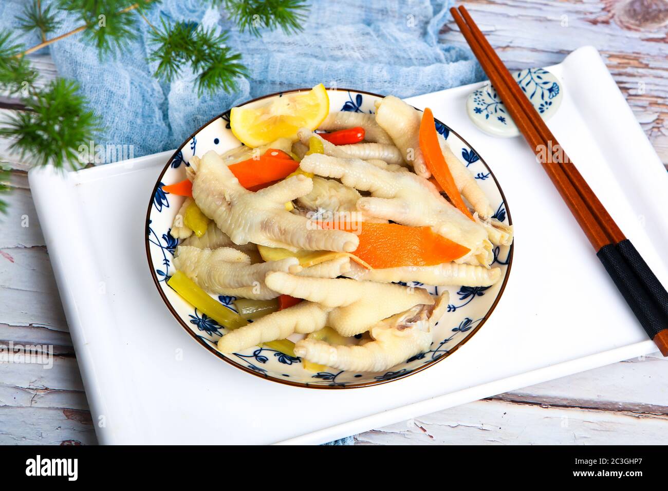 Delicious snacks pickled chilli chicken feet Stock Photo - Alamy