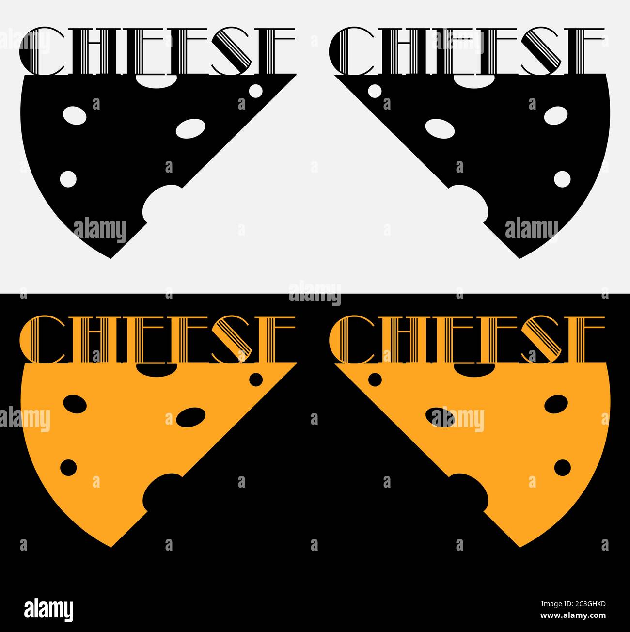 minimalist black logo cheese with the inscription in lettering Stock ...