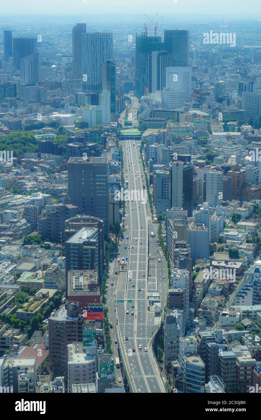 Shibuya landscape from the Roppongi Hills Observation Deck Stock Photo ...