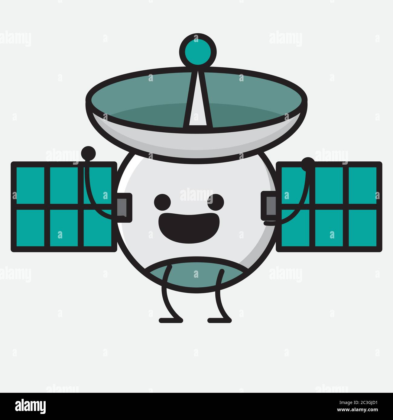An illustration of Cute Satellite Antenna Mascot Vector Character in ...
