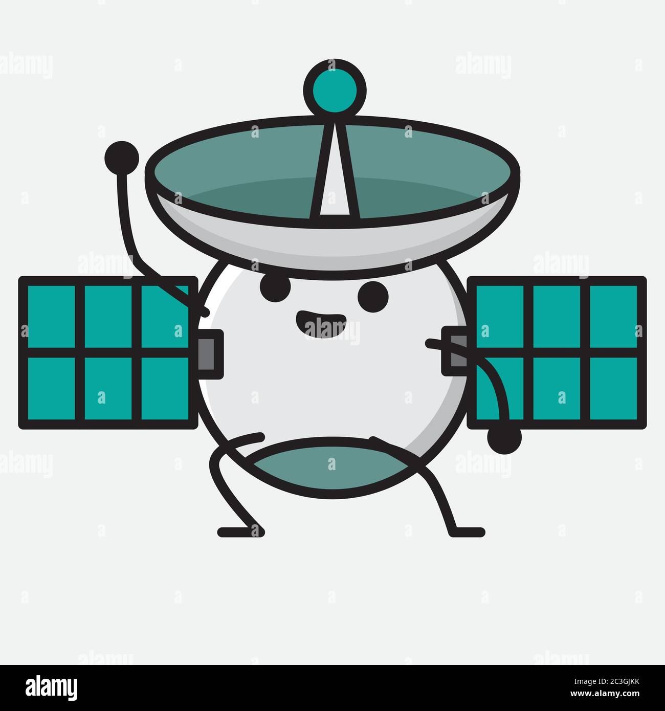 An illustration of Cute Satellite Antenna Mascot Vector Character in ...