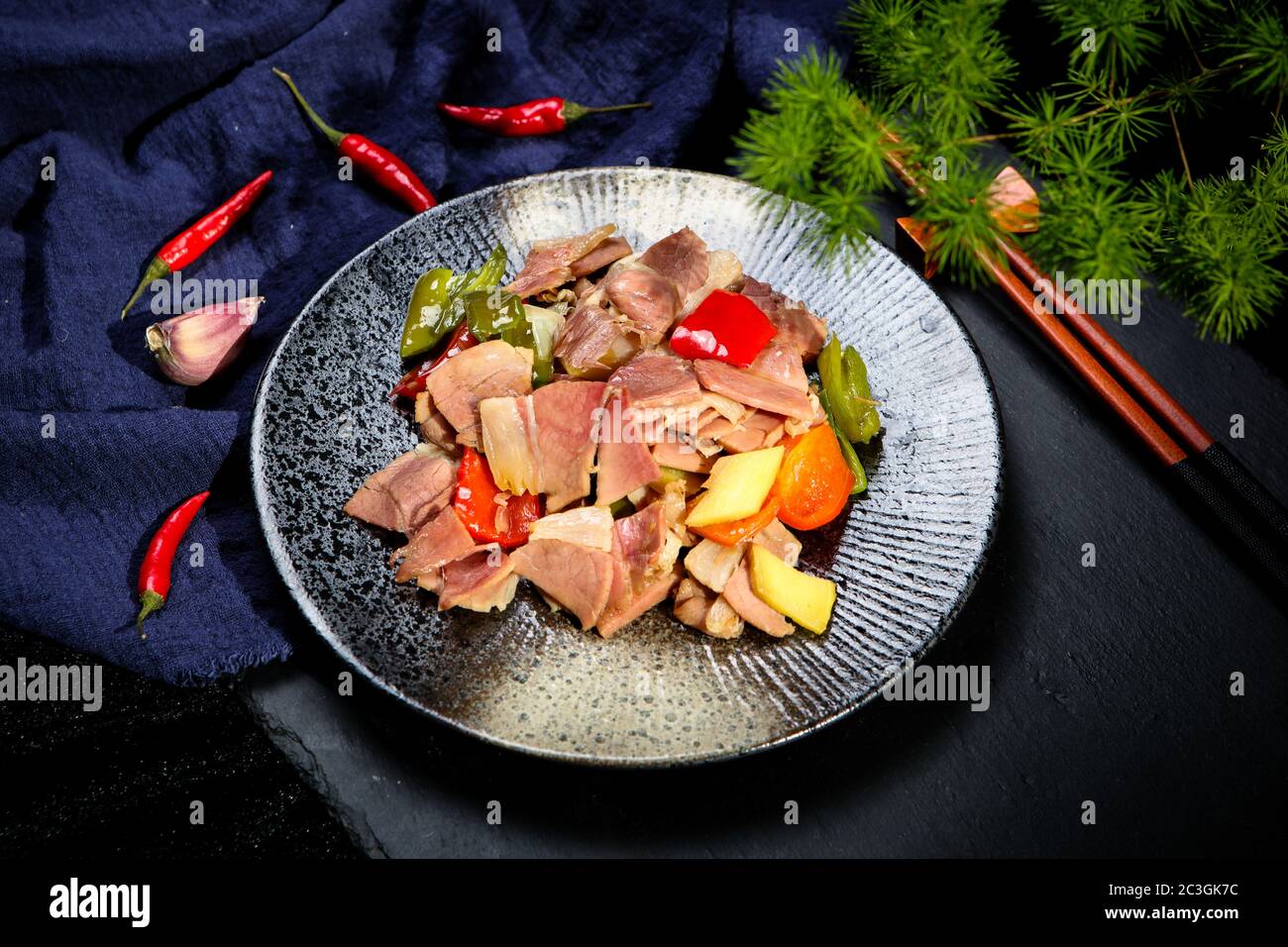 Old ham with green pepper hi-res stock photography and images - Alamy