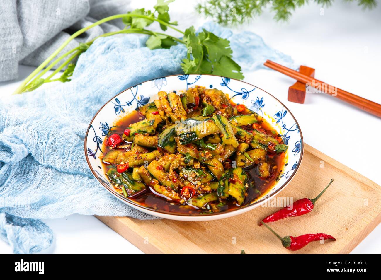 Chinese food on cucumber Stock Photo - Alamy