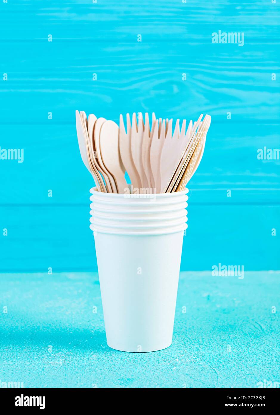 Concept recycle. Table serving with eco-friendly cutlery Stock Photo ...