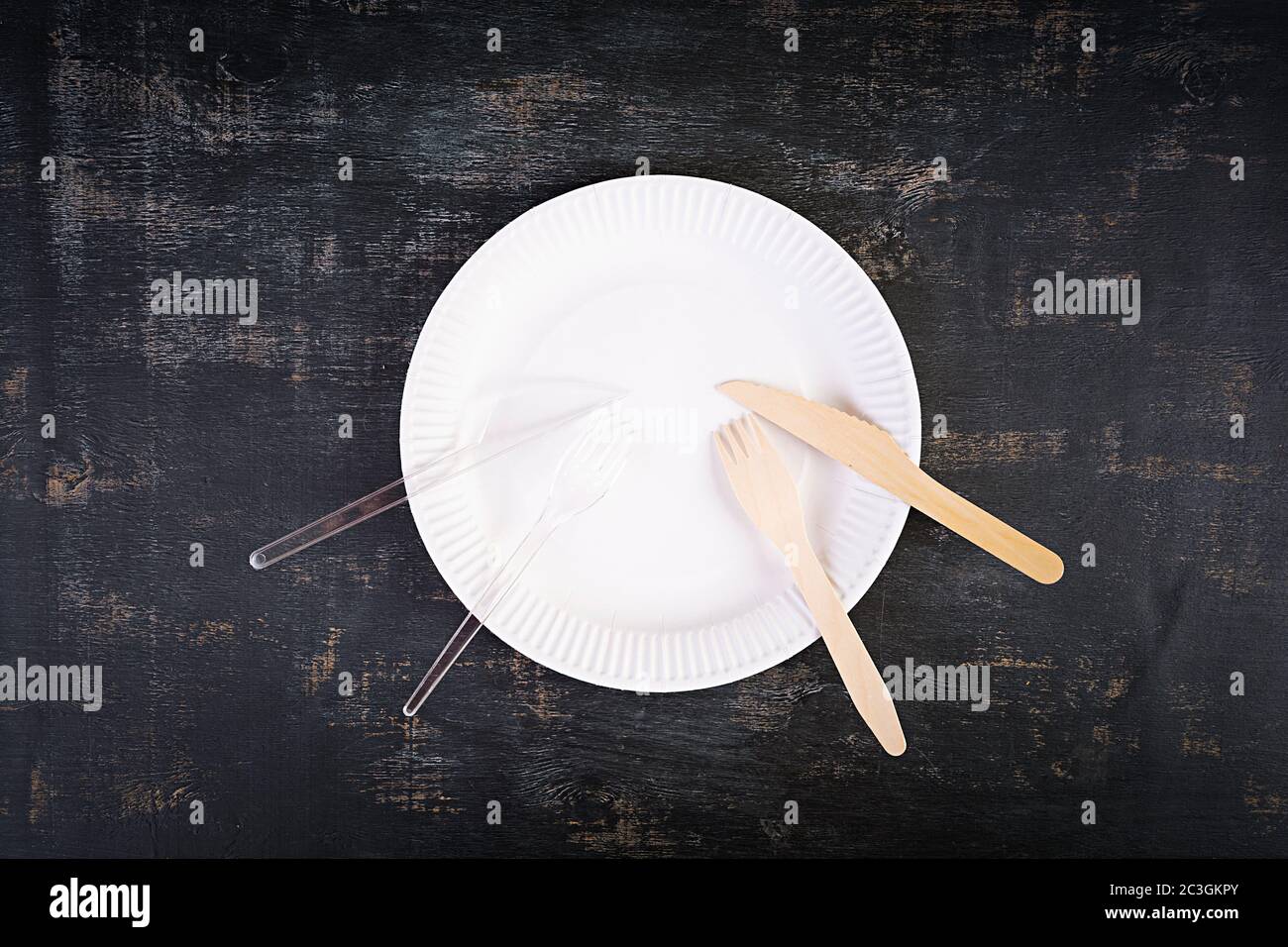 Concept recycle. Table serving with eco-friendly cutlery Stock Photo ...
