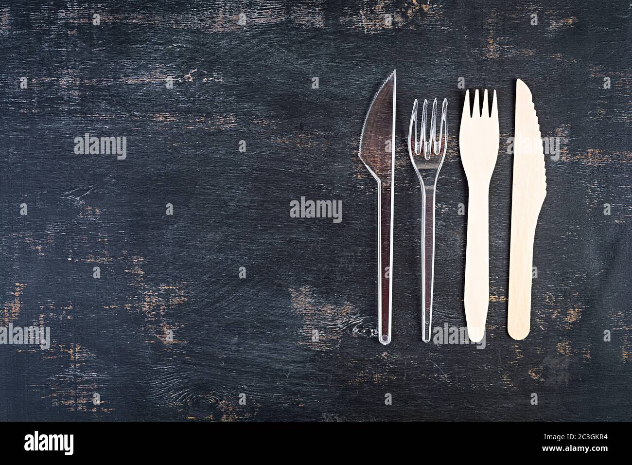 Concept recycle. Table serving with eco-friendly cutlery Stock Photo ...