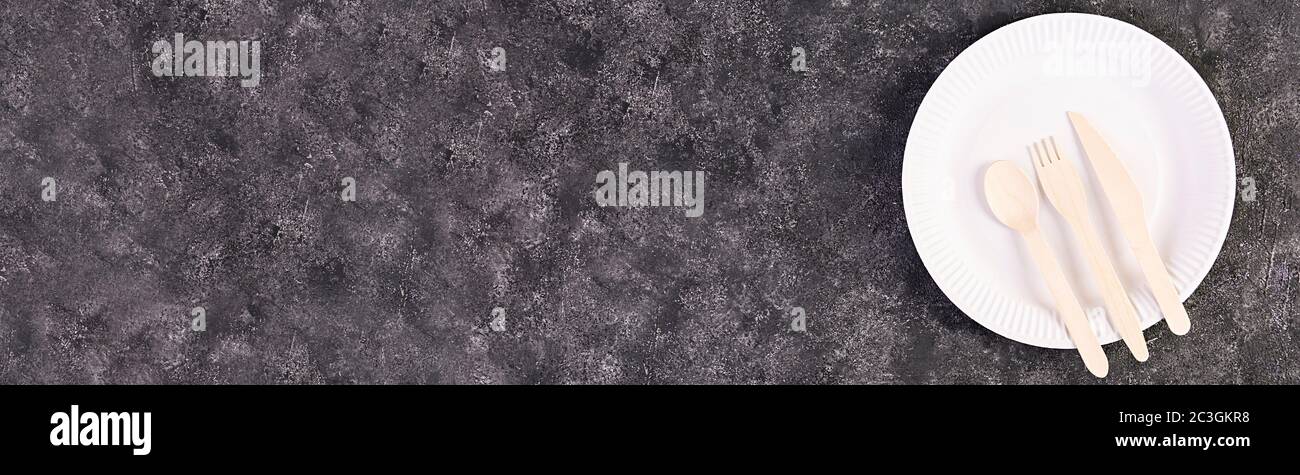 Concept recycle. Table serving with eco-friendly cutlery Stock Photo ...