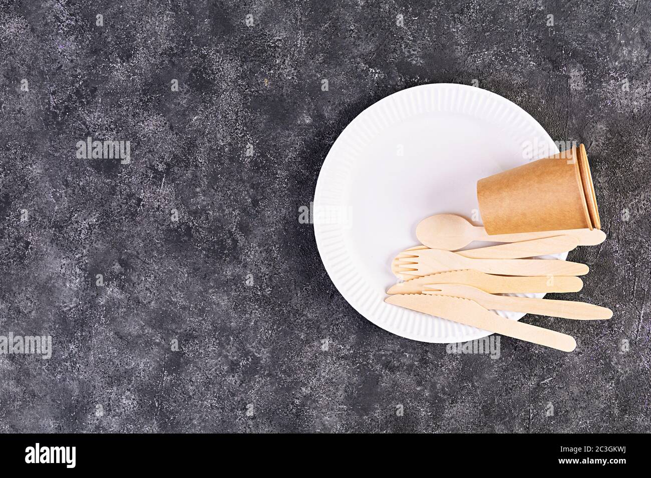 Concept recycle. Table serving with eco-friendly cutlery Stock Photo ...
