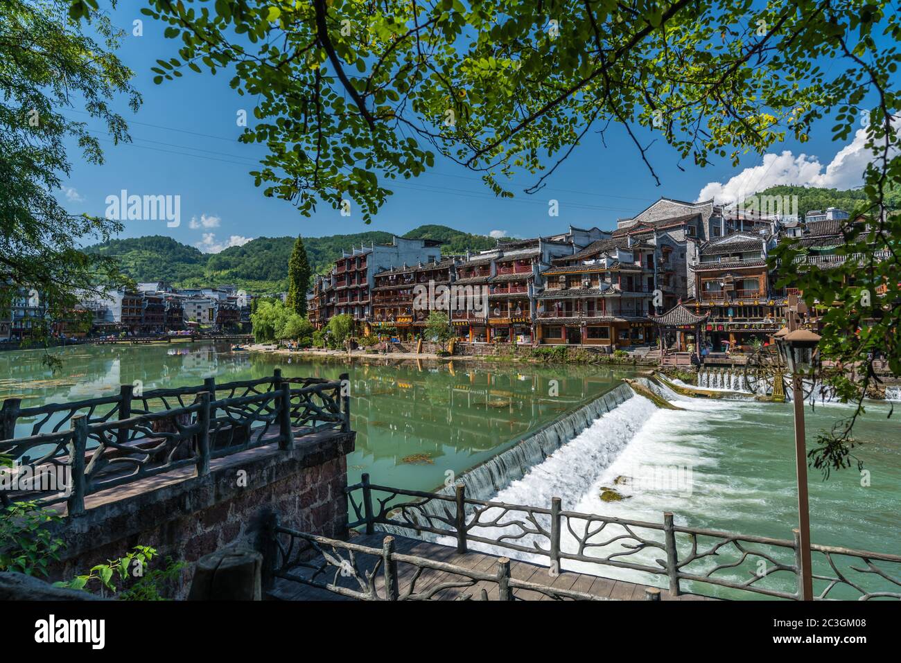 Cascade on the Tuo Jiang river in Feng Huang Stock Photo - Alamy