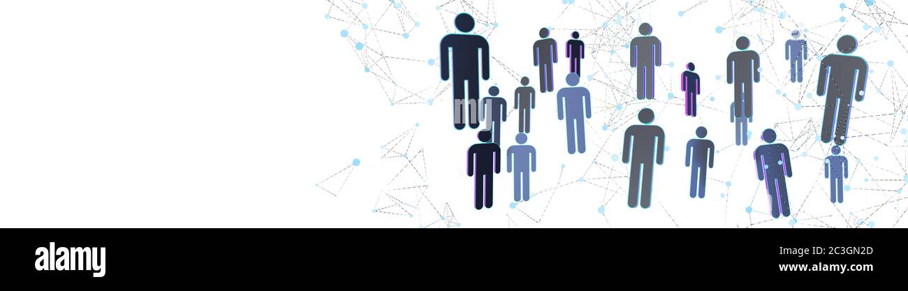 Illustration of the blue people icons isolated on a white background ...