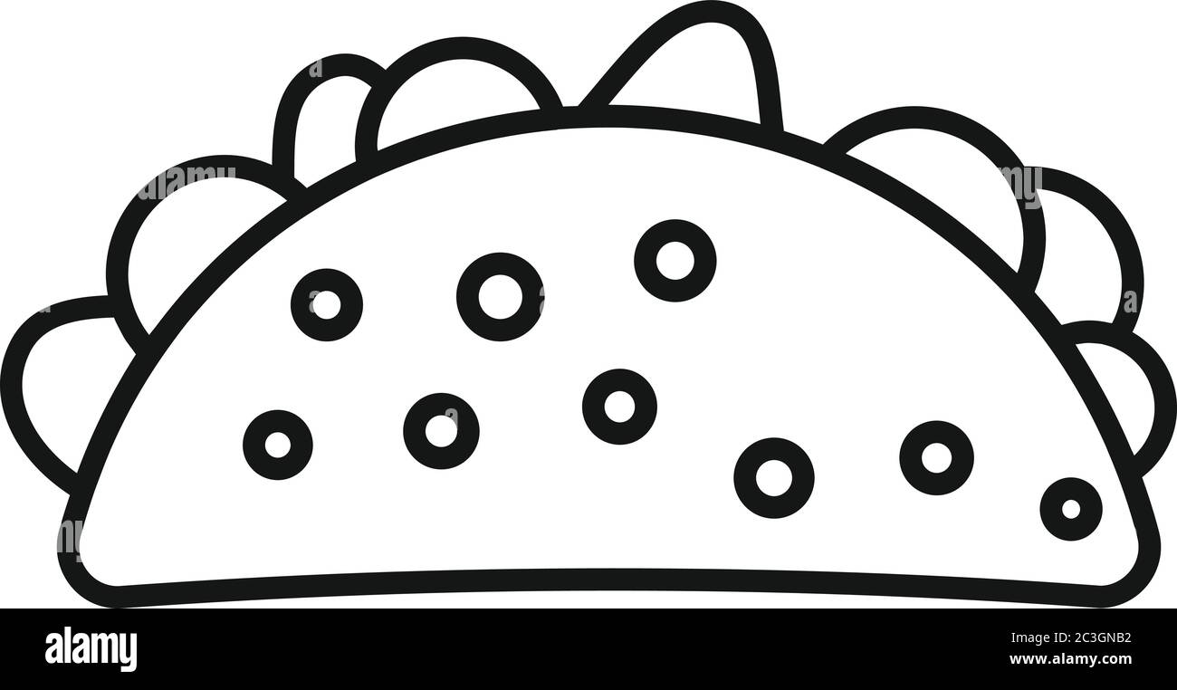 Mexican tacos icon. Outline mexican tacos vector icon for web design ...