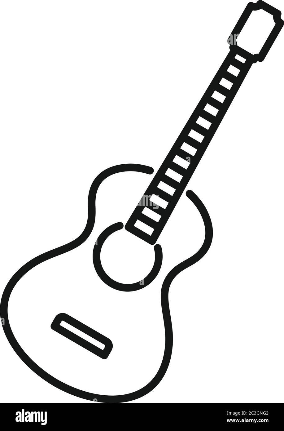 Acoustic guitar icon. Outline acoustic guitar vector icon for web ...