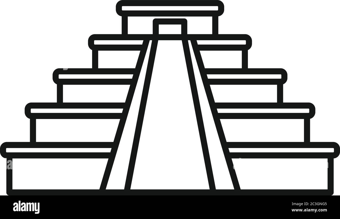 Mexican pyramide icon. Outline mexican pyramide vector icon for web ...