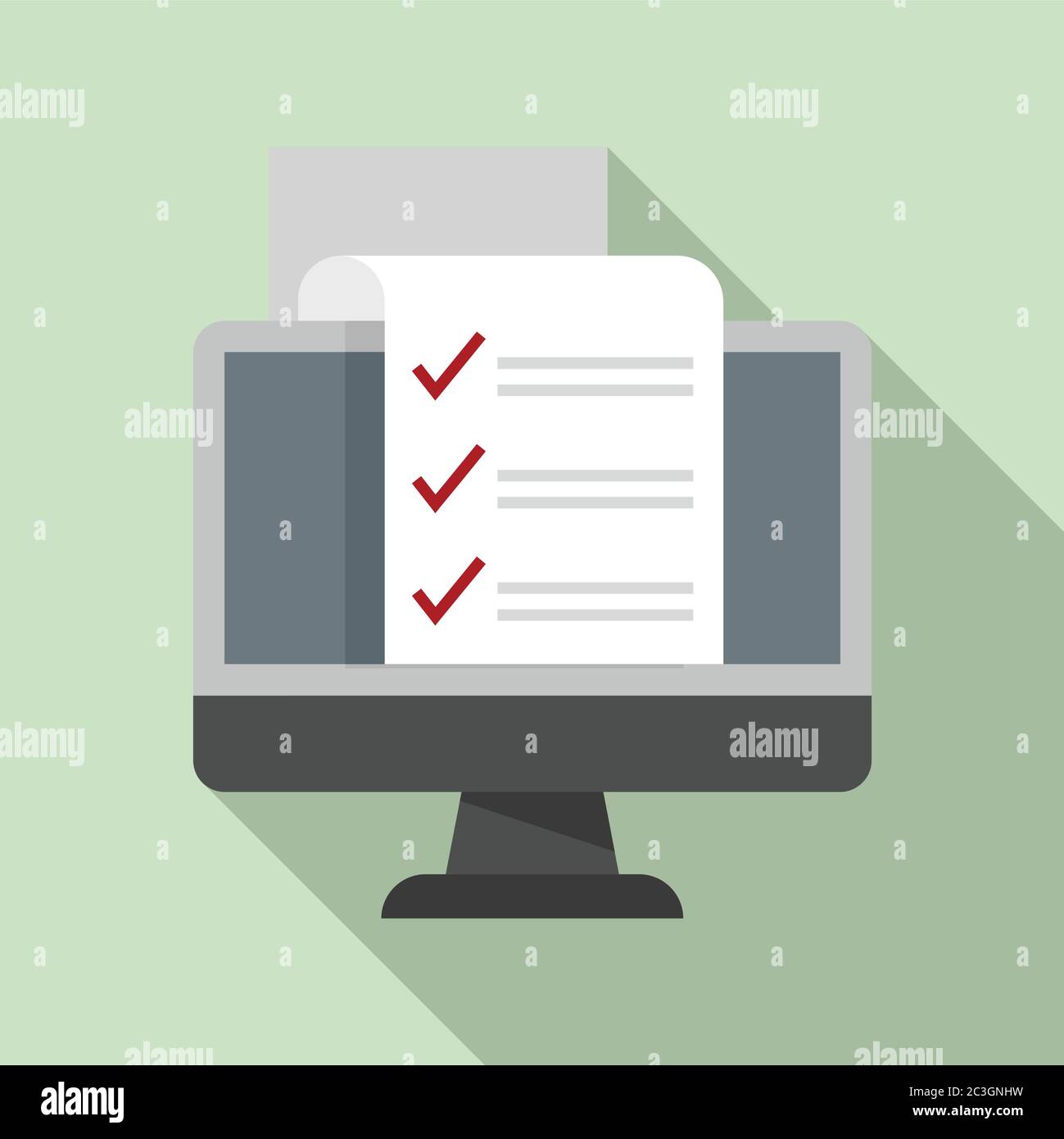 Pc online survey icon. Flat illustration of pc online survey vector ...