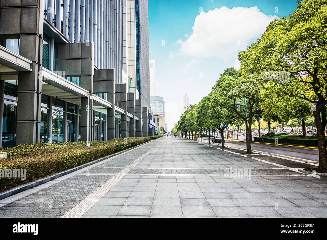Shanghai urban construction street features Stock Photo - Alamy