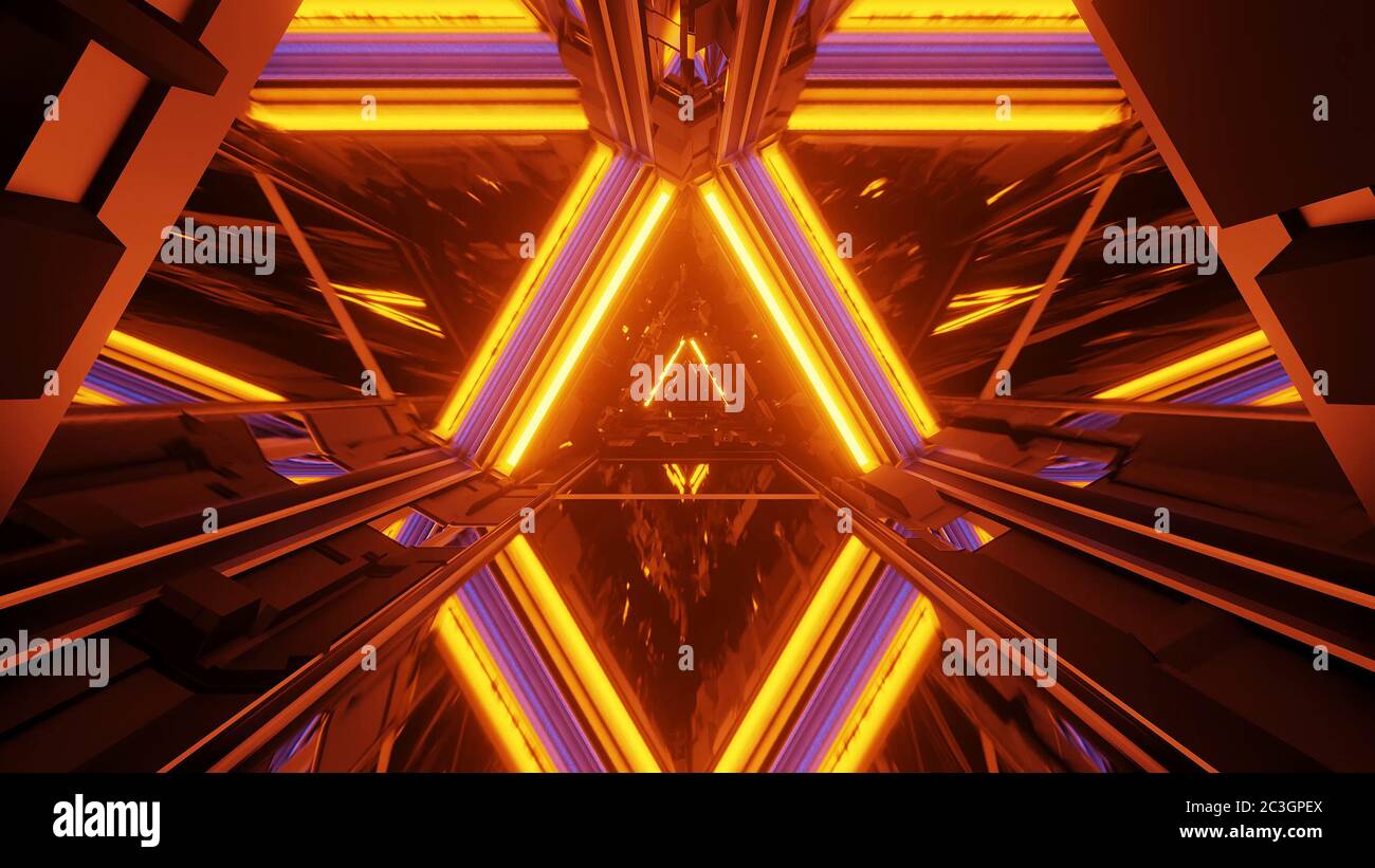 Futuristic sci-fi illustration of the abstract pattern with colorful ...