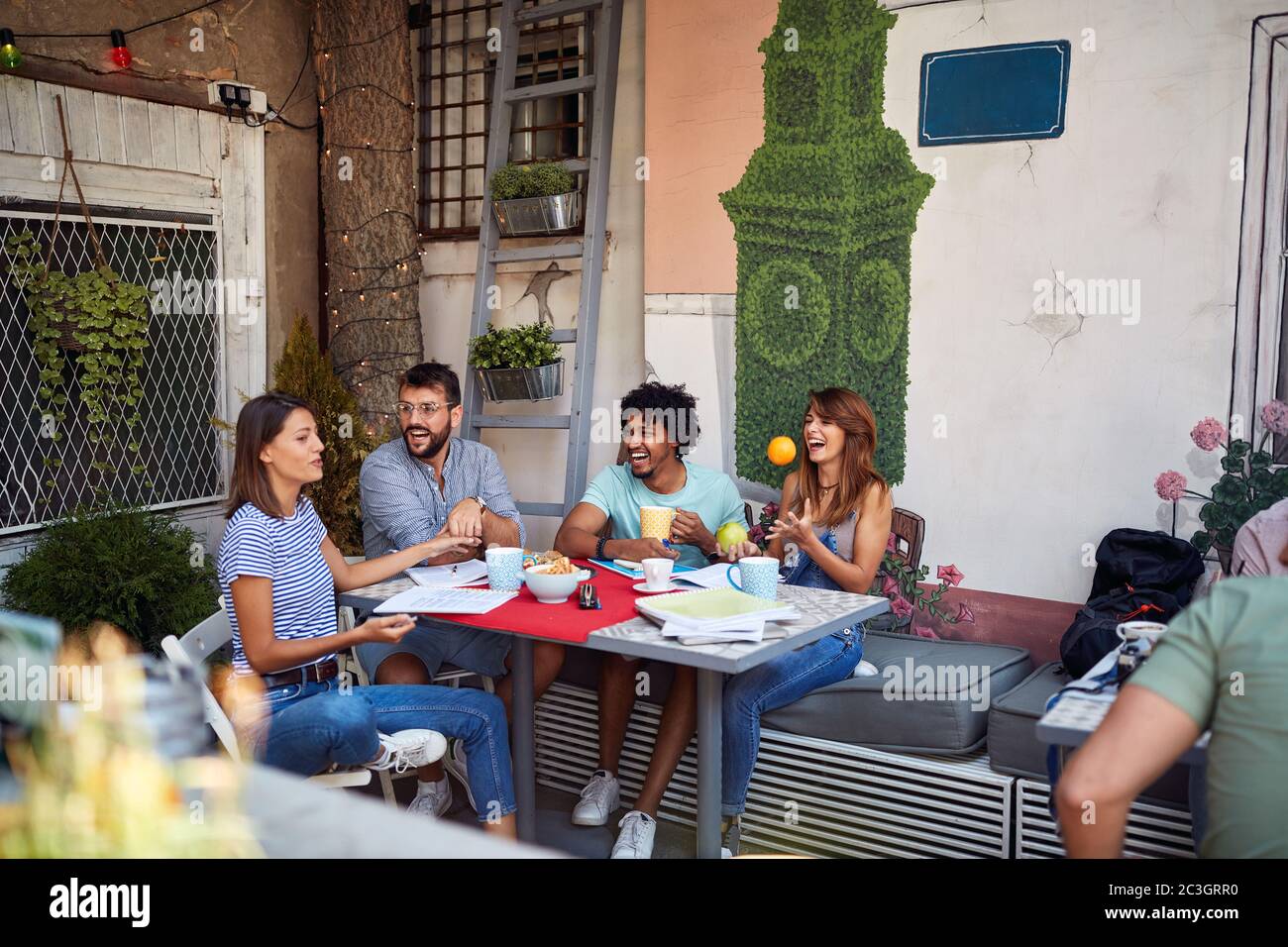 Study in a cafe hi-res stock photography and images - Alamy