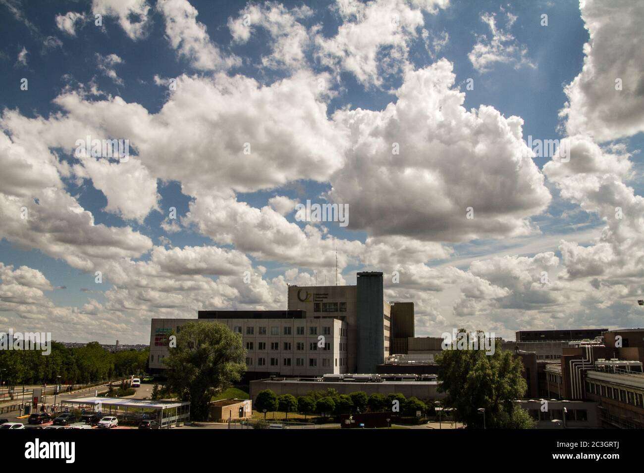 Facade of the UZ, the Brussels University Hospital. UZ Brussel is an ...