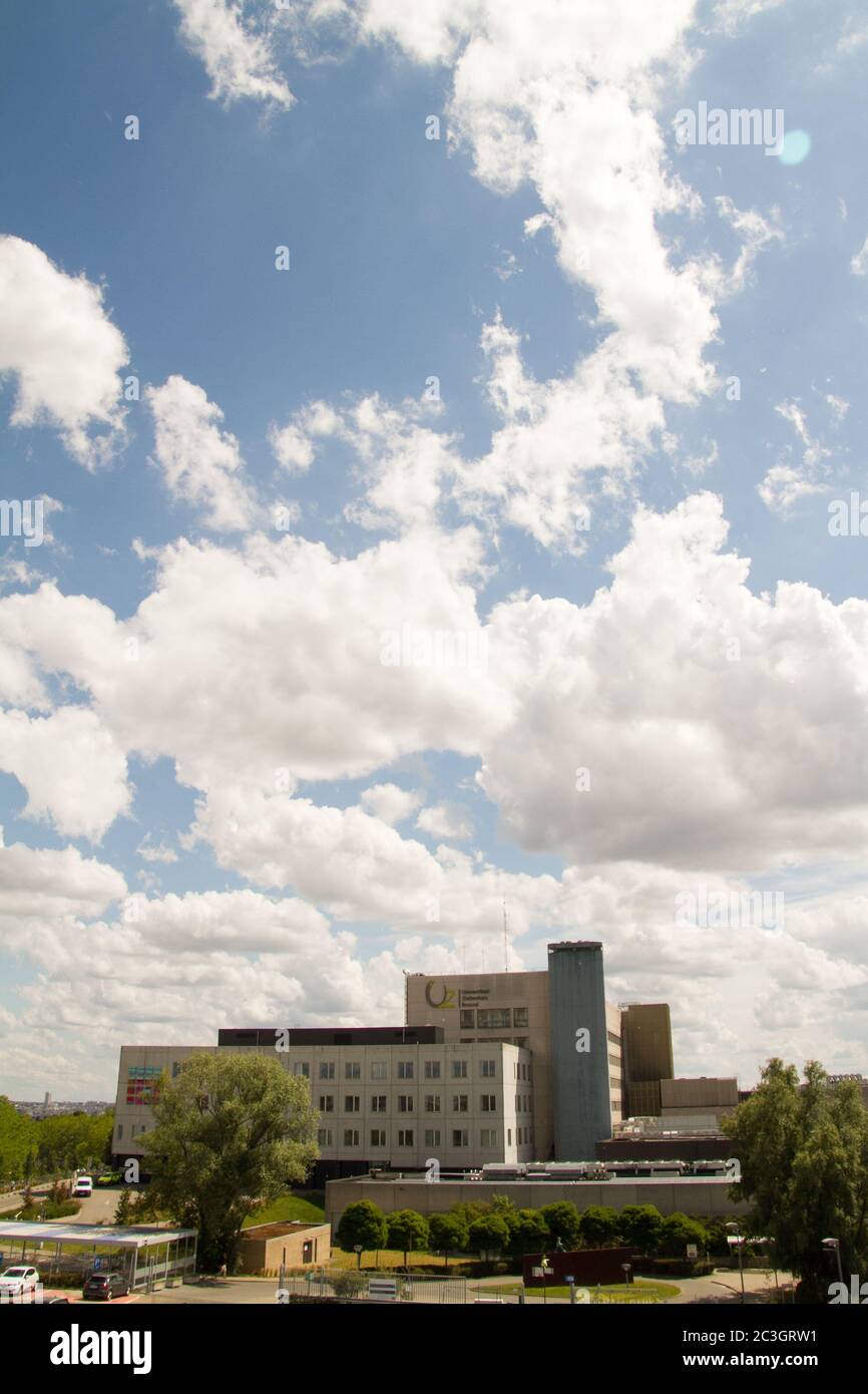 Facade of the UZ, the Brussels University Hospital. UZ Brussel is an ...