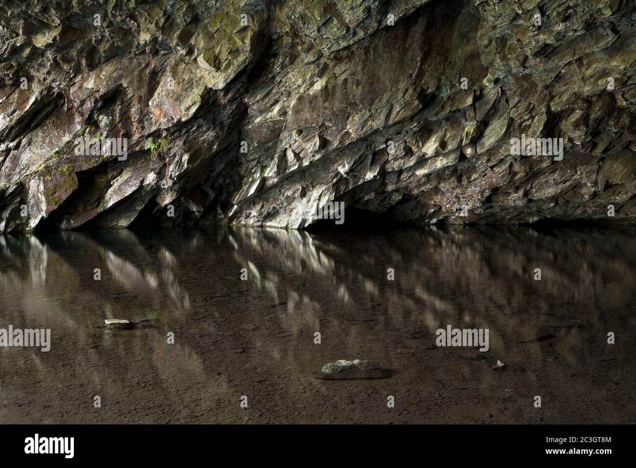 Reflection in Rydal Cave near Grasmere, Cumbria, UK Stock Photo - Alamy