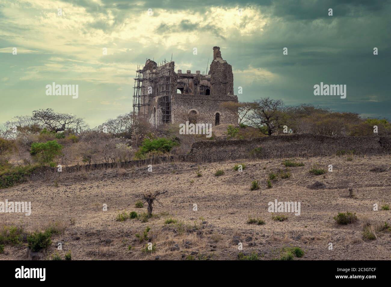 ruins of Guzara royal palace, Gondar Ethiopia Africa Stock Photo - Alamy
