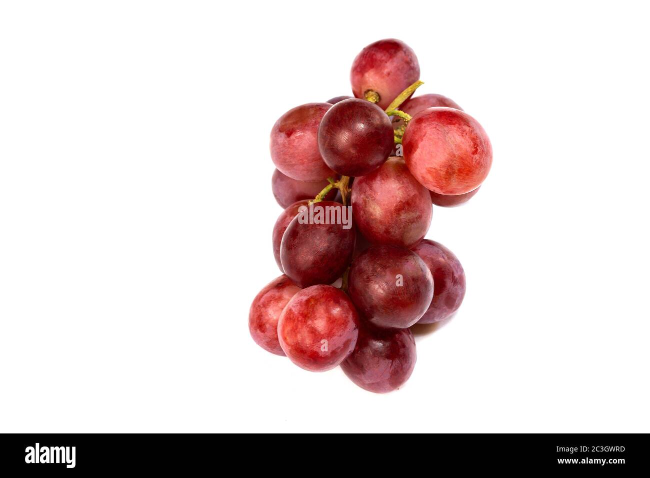 Ripe red grape. Pink bunch isolated on white background Stock Photo - Alamy