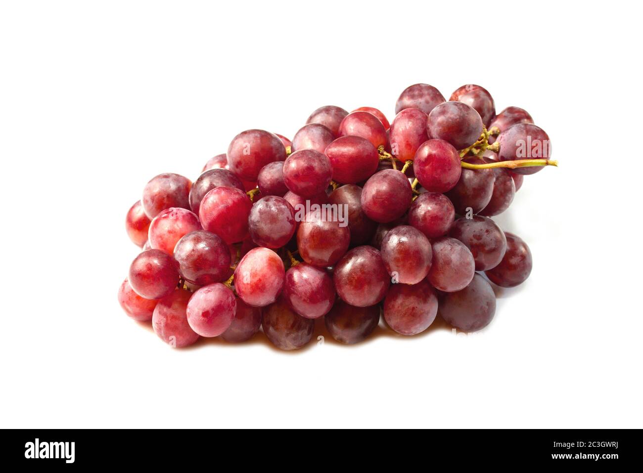 Ripe red grape. Pink bunch isolated on white background Stock Photo - Alamy
