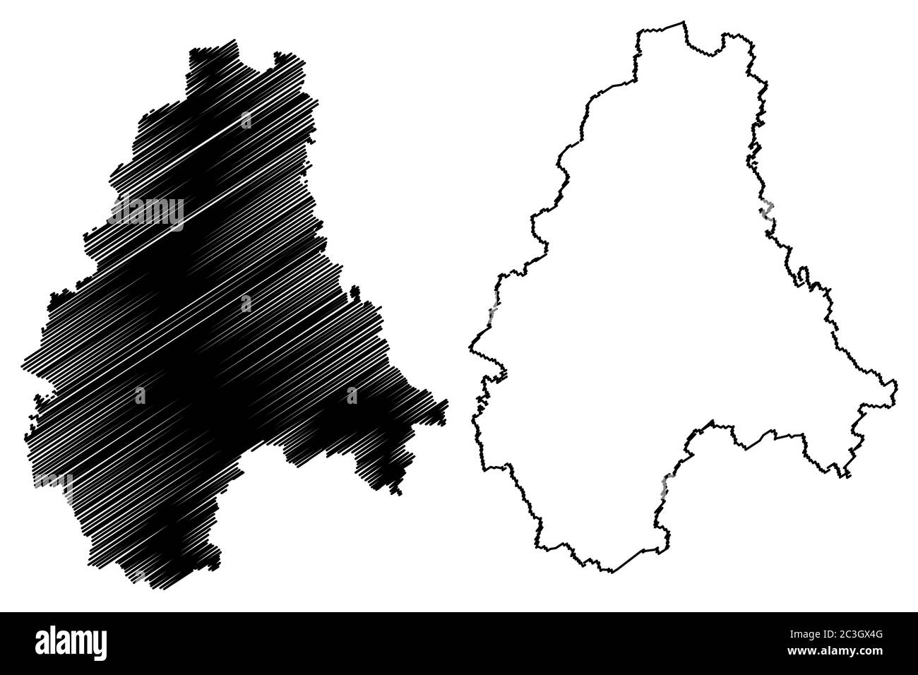 Diekirch District (Grand Duchy of Luxembourg) map vector illustration ...