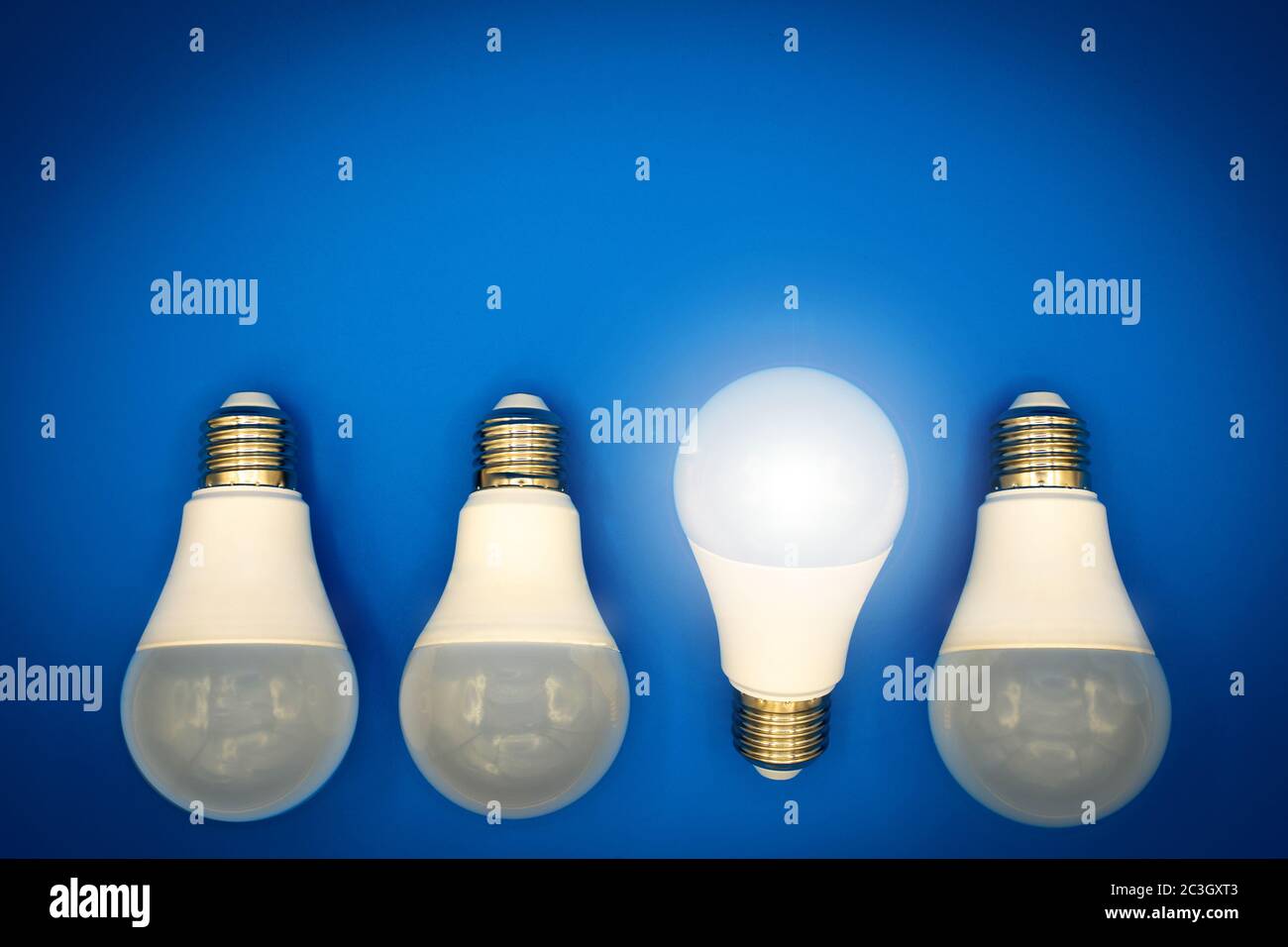 Successful idea, creativity and innovation concept. Lightbulbs upside ...