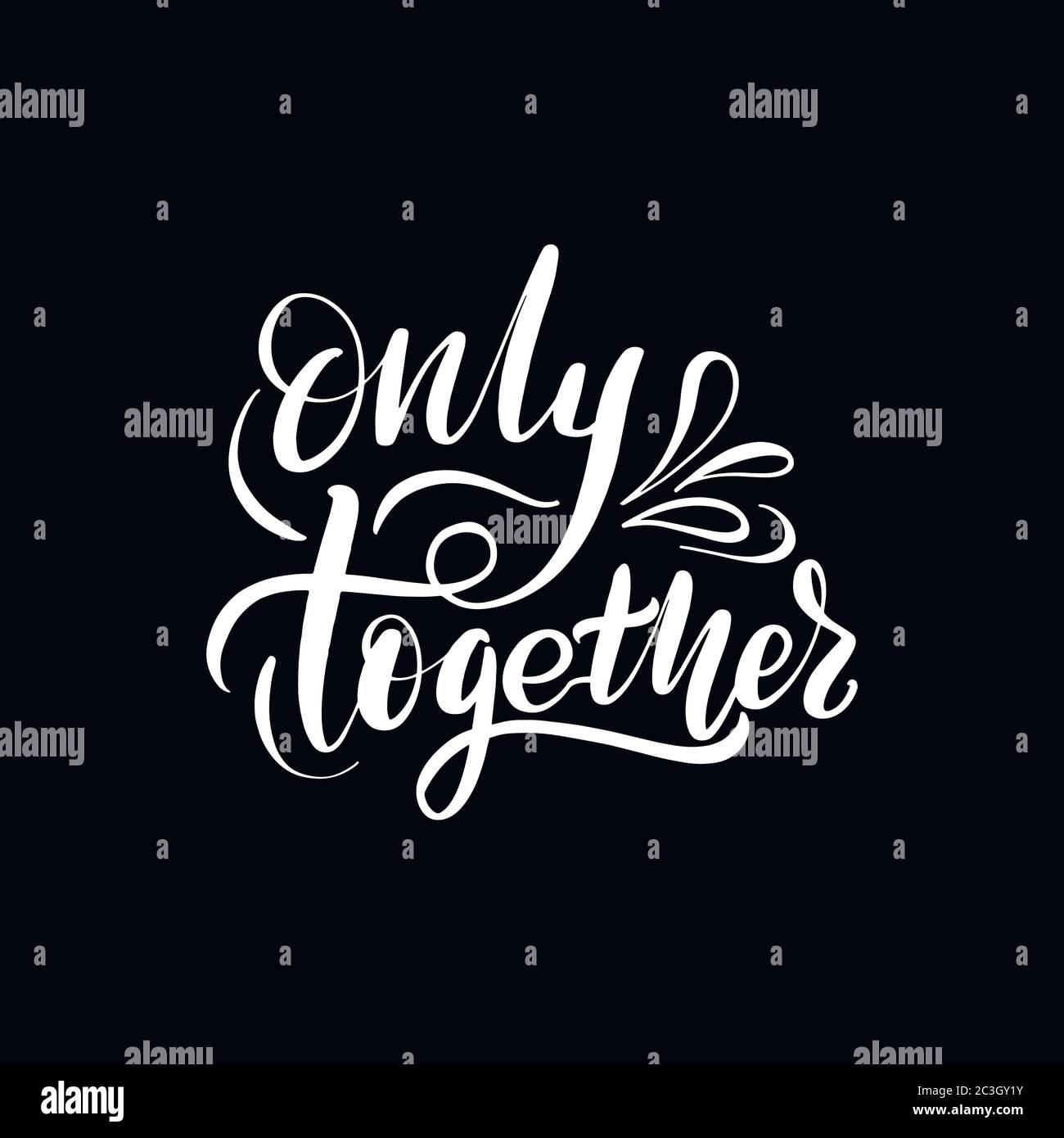 Together handwritten word lettering Black and White Stock Photos ...