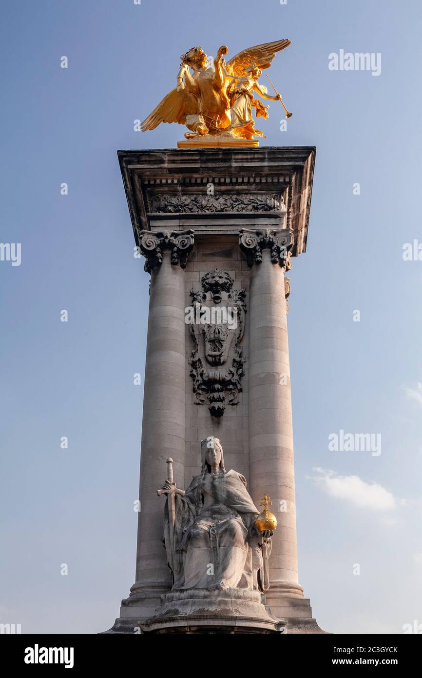 Statue on Pont Alexandre III, Paris, France Stock Photo - Alamy