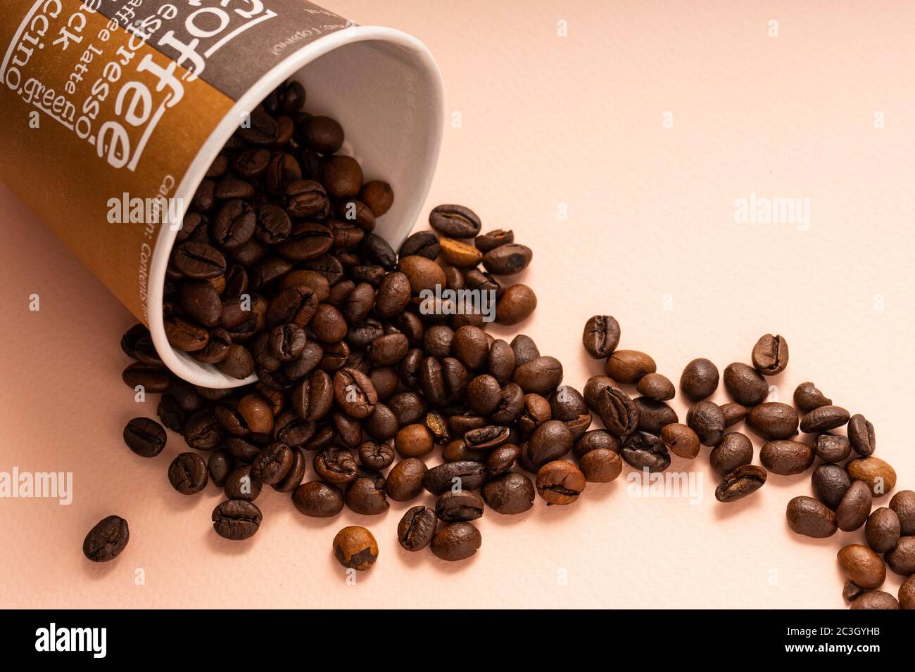 paper Cup with the words coffee, cappuccino, espresso. with coffee ...