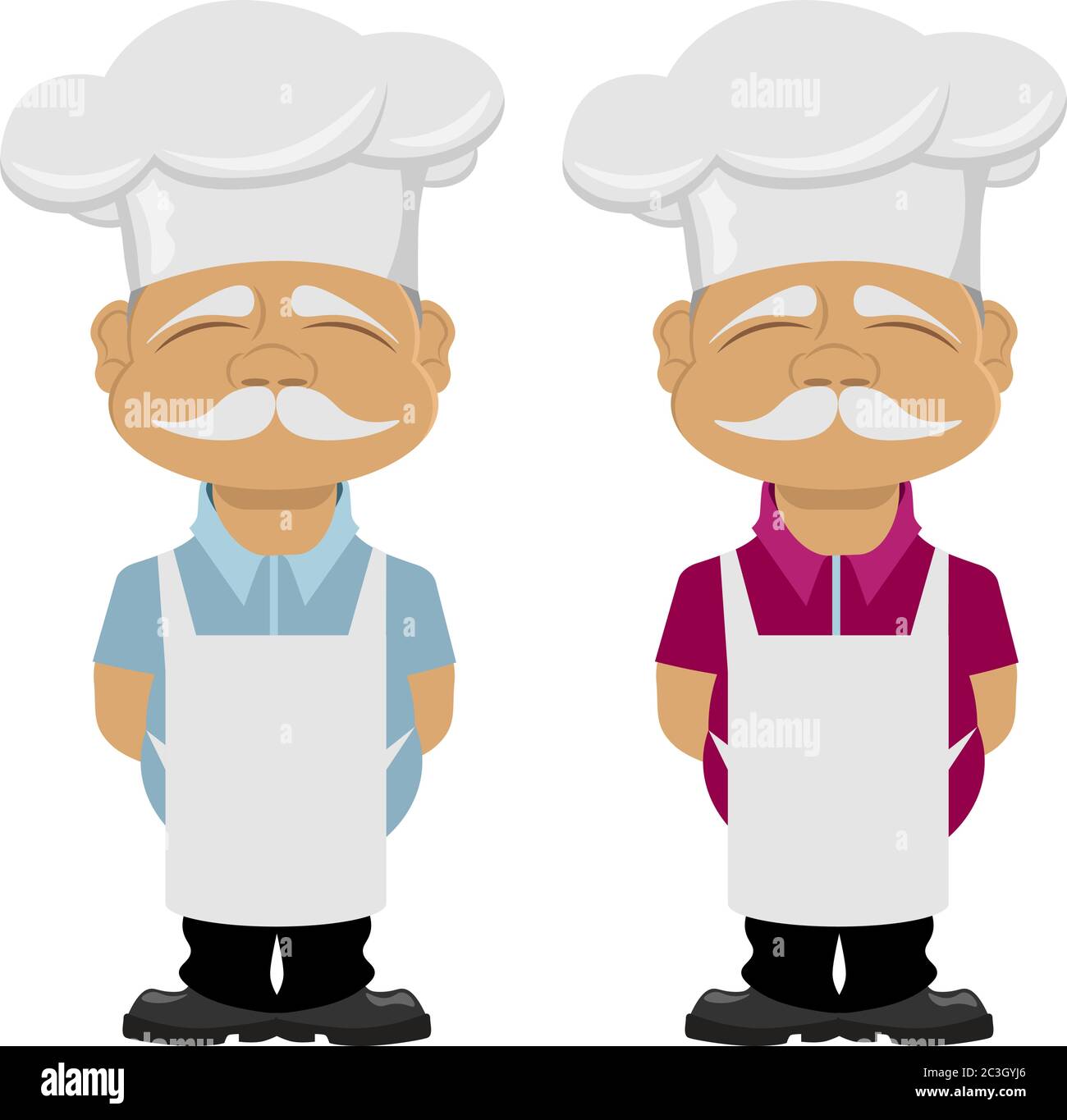 Funny and cute cook. Vector illustration set on a white isolated ...