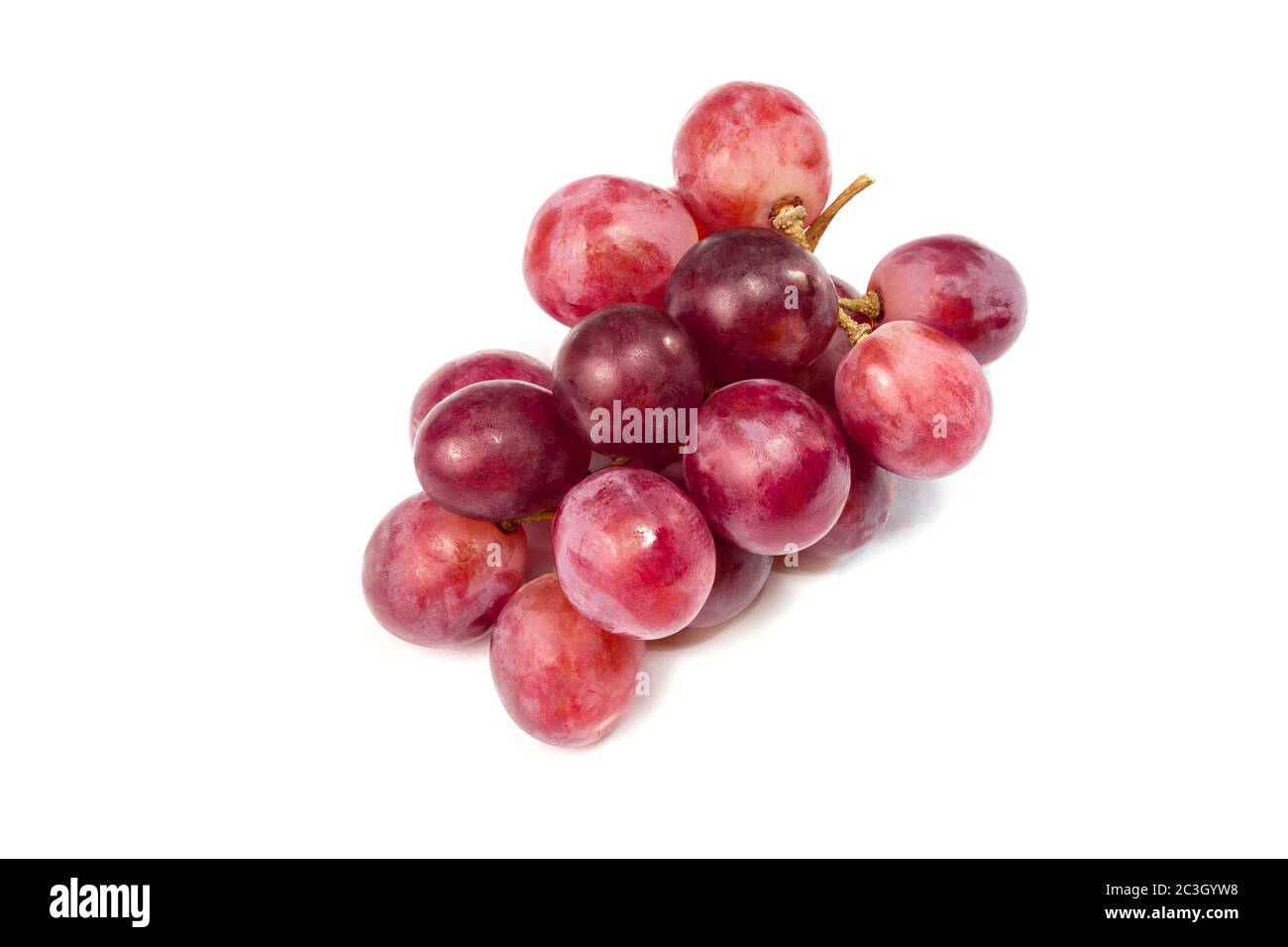 Ripe red grape. Pink bunch isolated on white background Stock Photo - Alamy