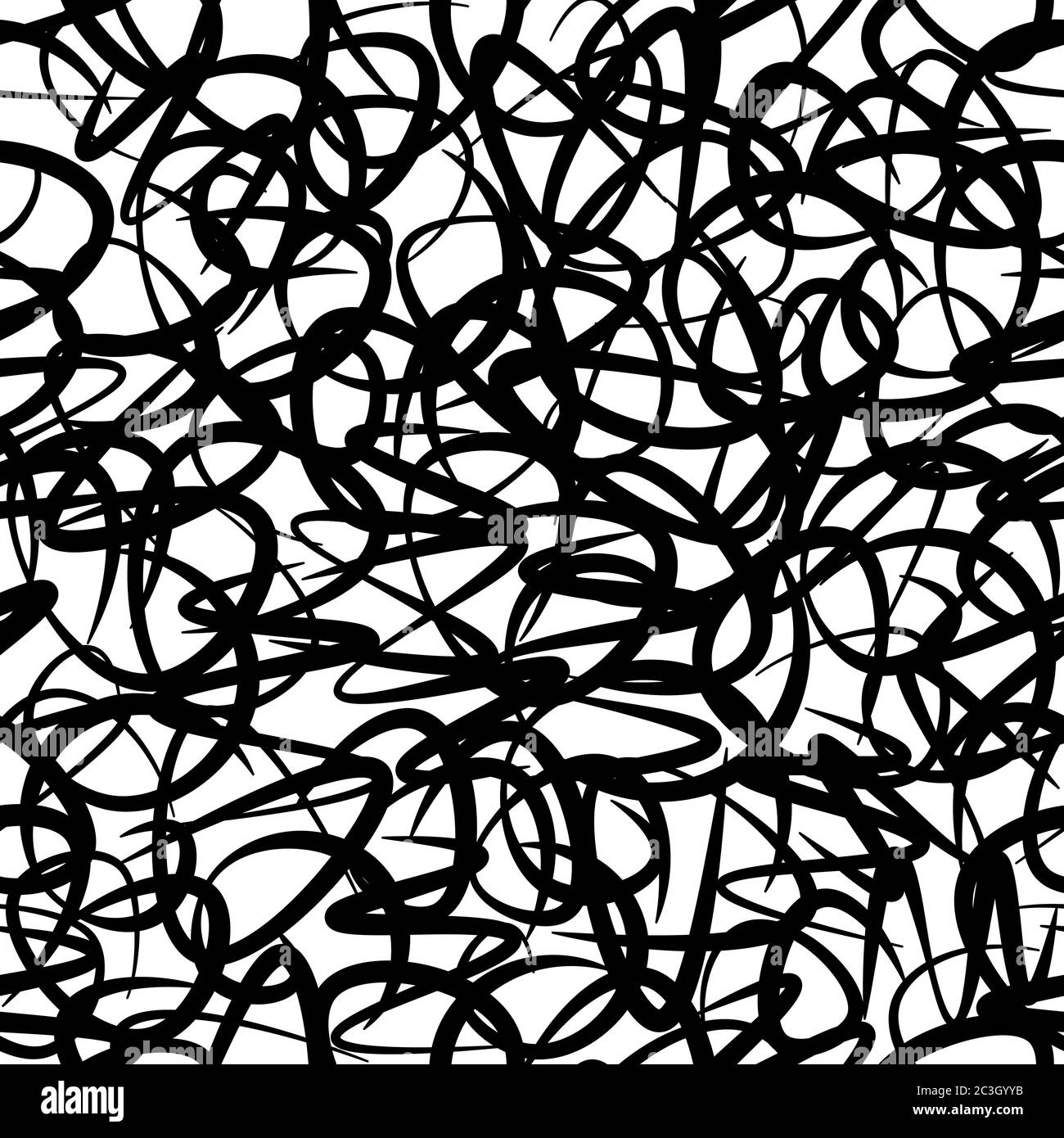 Abstract seamless pattern background of handmade curved lines for ...