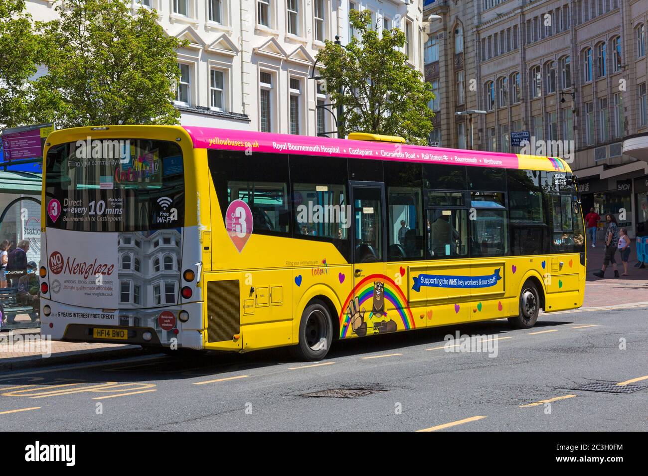 Yellow buses bus stop bournemouth hi-res stock photography and images ...