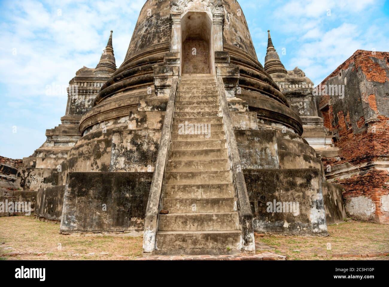 View of old stone staircase in ruins of historical building Stock Photo ...